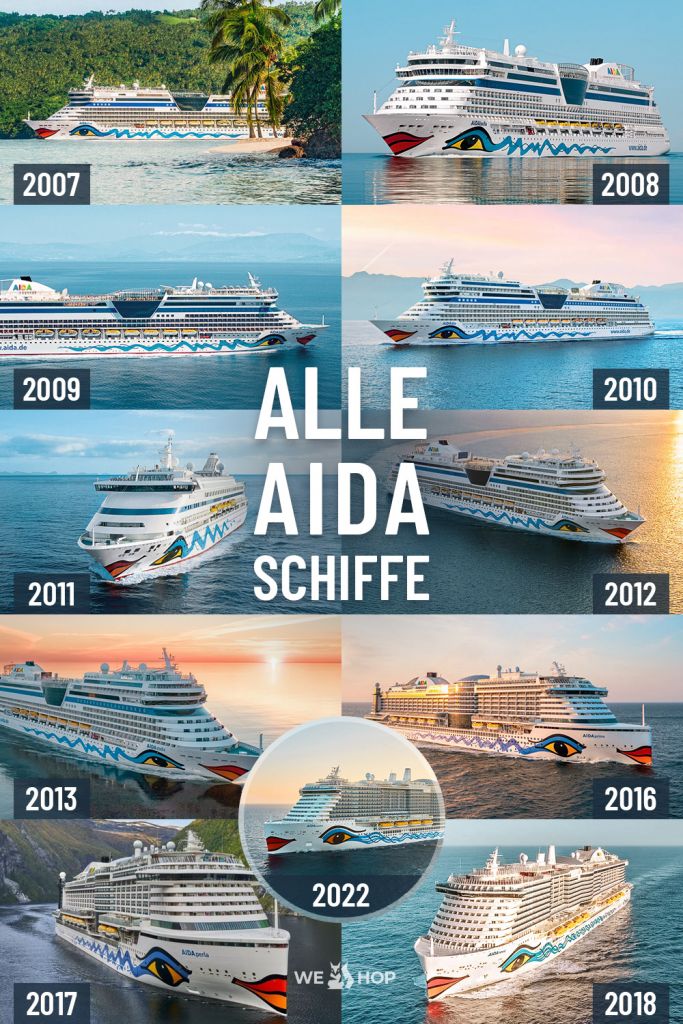 AIDA-Schiffe im Vergleich - Die Kussmundflotte in der Übersicht